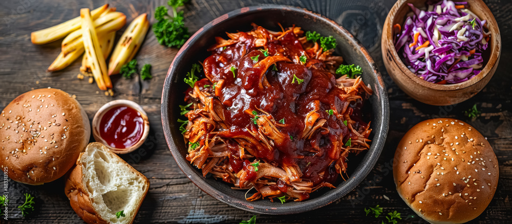 barbecue pulled pork is made from slow cooked pork shoulder or pork ...