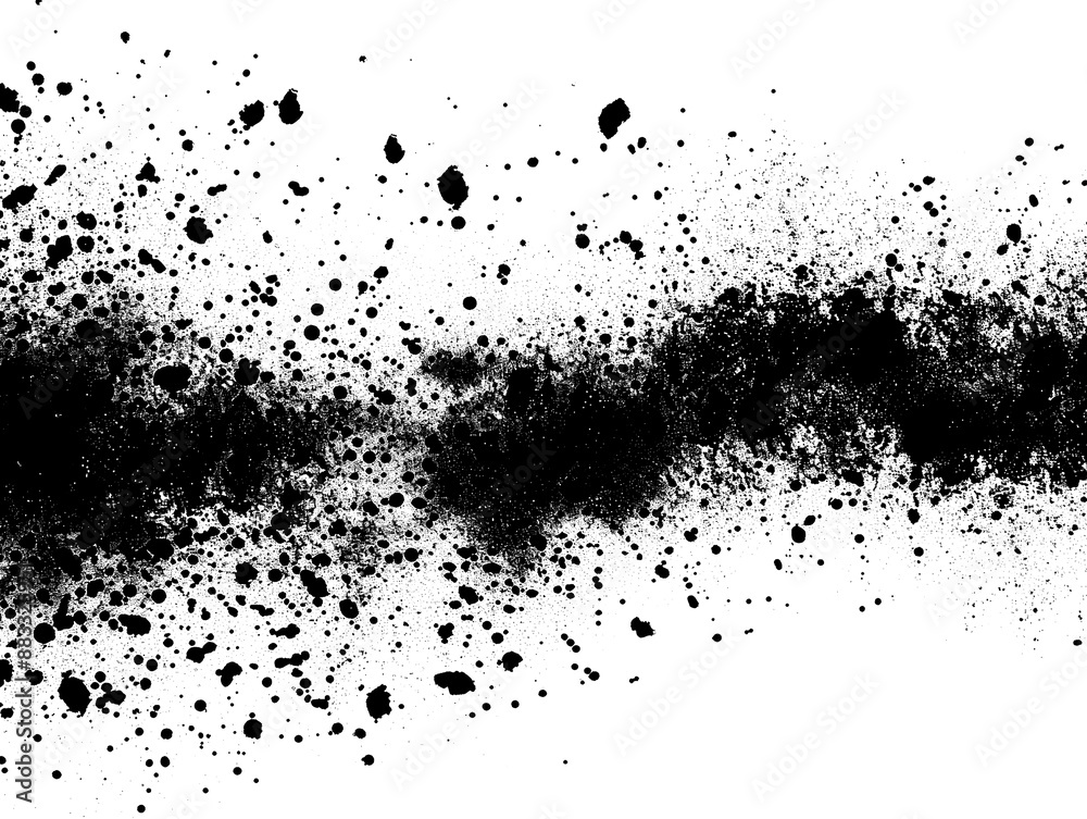 Black ink splash grunge texture, abstract png file cut out and isolated ...