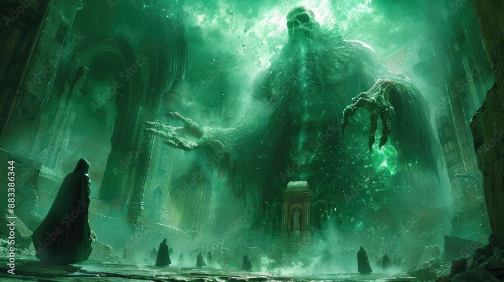 "Deep Within an Ancient Elven Tomb: The Lich King of the Undead" Stock ...