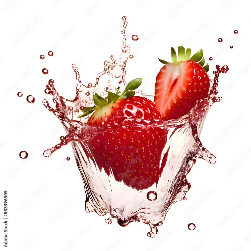 Strawberry water splash png strawberry splashing into water png ...