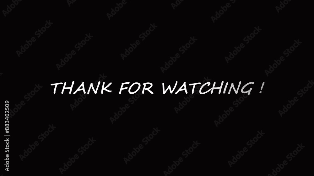 Thank you for watching handwritten style text animation on black ...