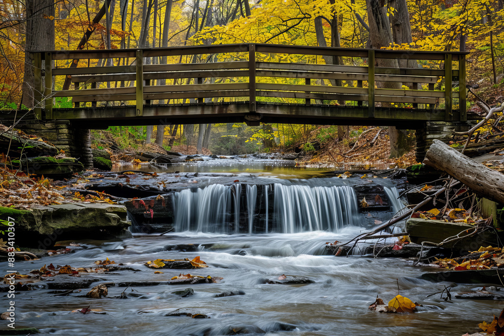 Stunning and Breathtaking Autumn Bridge Scenery with Vibrant and ...