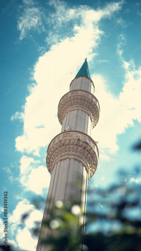 Islamic background image with a vertical layout and empty space for ...