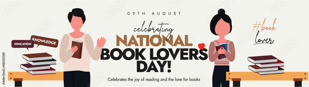 National Book lovers day. 9th August Book Lovers day celebration cover ...