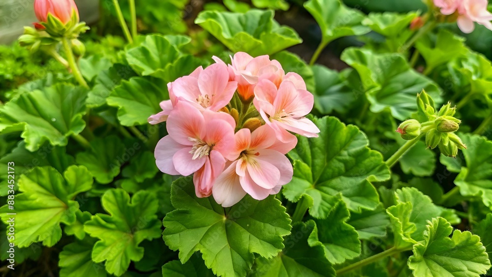 Light Pink Rose geranium or Sweet scented geranium (Pelargonium ...