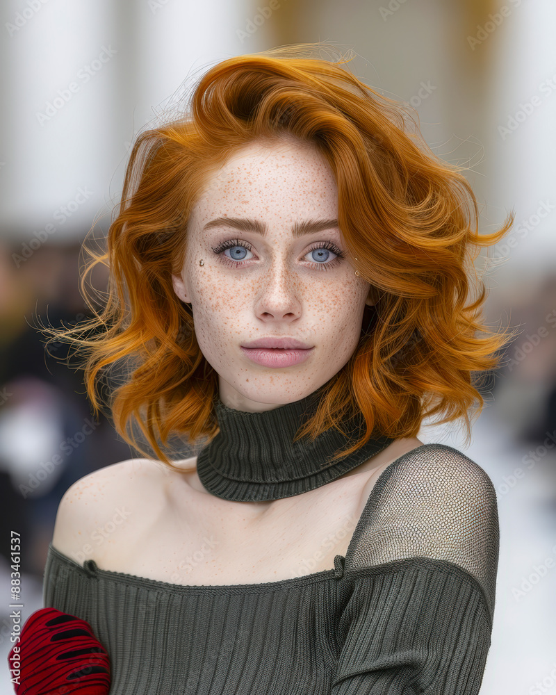 Foto de Extraordinary Fashion Show Moment Stunning Model Struts Down ...