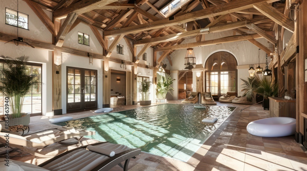 Mediterranean estate with a large barn converted into a luxury spa ...
