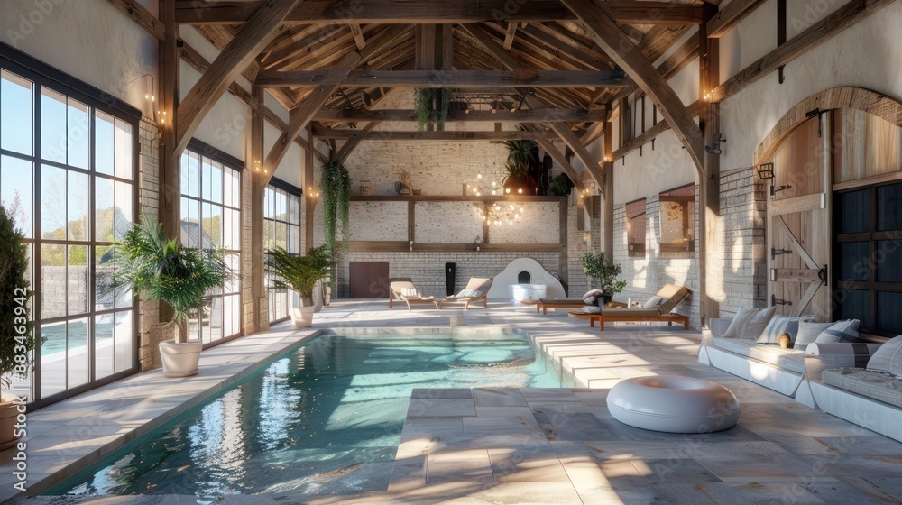 Mediterranean estate with a large barn converted into a luxury spa ...