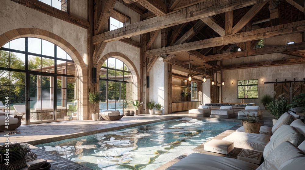 Mediterranean estate with a large barn converted into a luxury spa ...