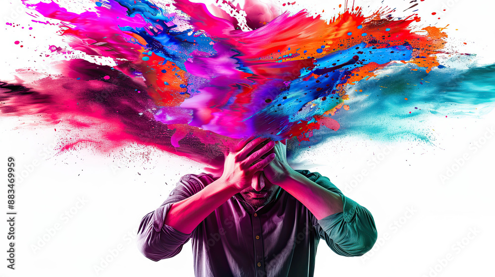 Mental States Collage Aesthetic, Anxiety and Creativity, Isolated on ...