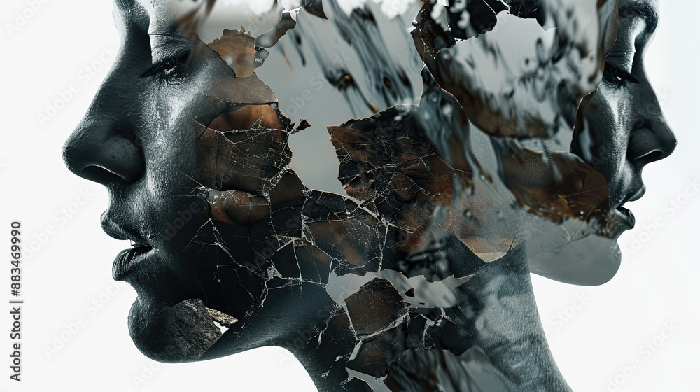 Mental States Collage Aesthetic, Anxiety and Creativity, Isolated on ...