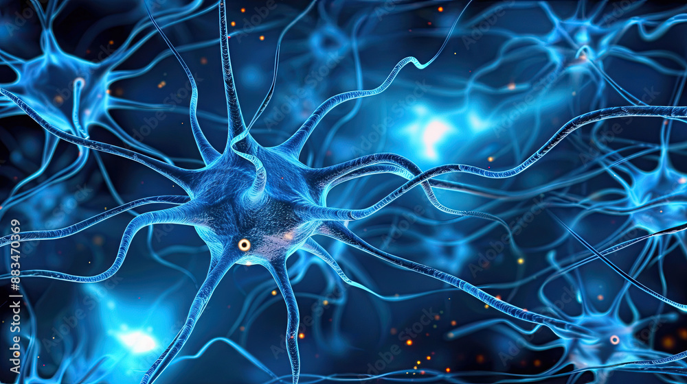 Neurons Brain Cell Medical Background, Neural Network Illustration ...