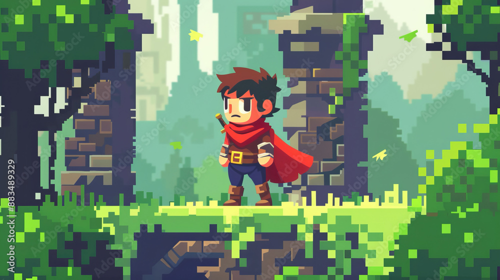 Collect pixel game awards and elements to build your adventure game ...