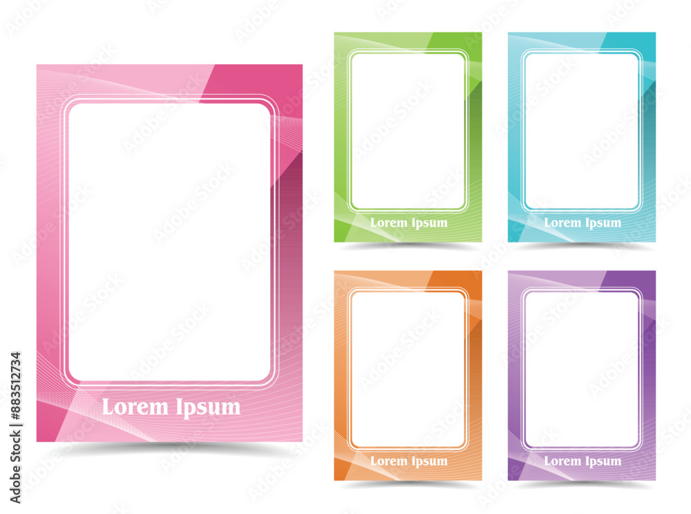 identification card frame border template design set Stock Vector ...