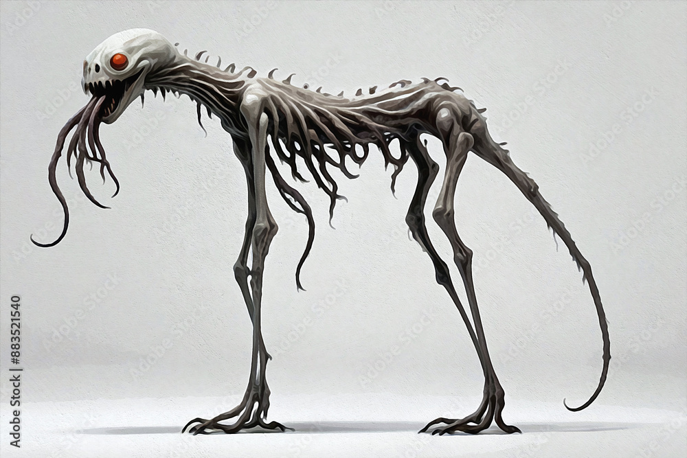 Generative ai of Digital Painting: Ghostly Monster with Long Legs and ...