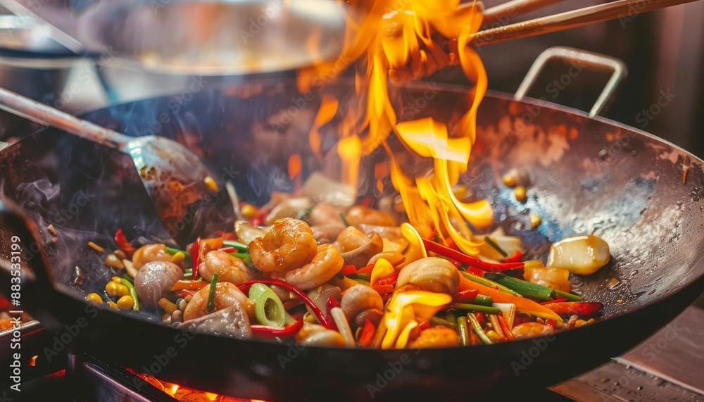 Innovative traditional chinese cuisine wok art crafted using state of ...