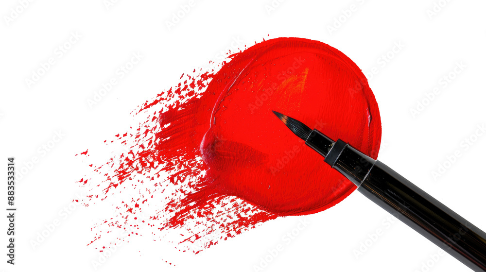 red circle brush stroke on transparent background Stock Photo | Adobe Stock