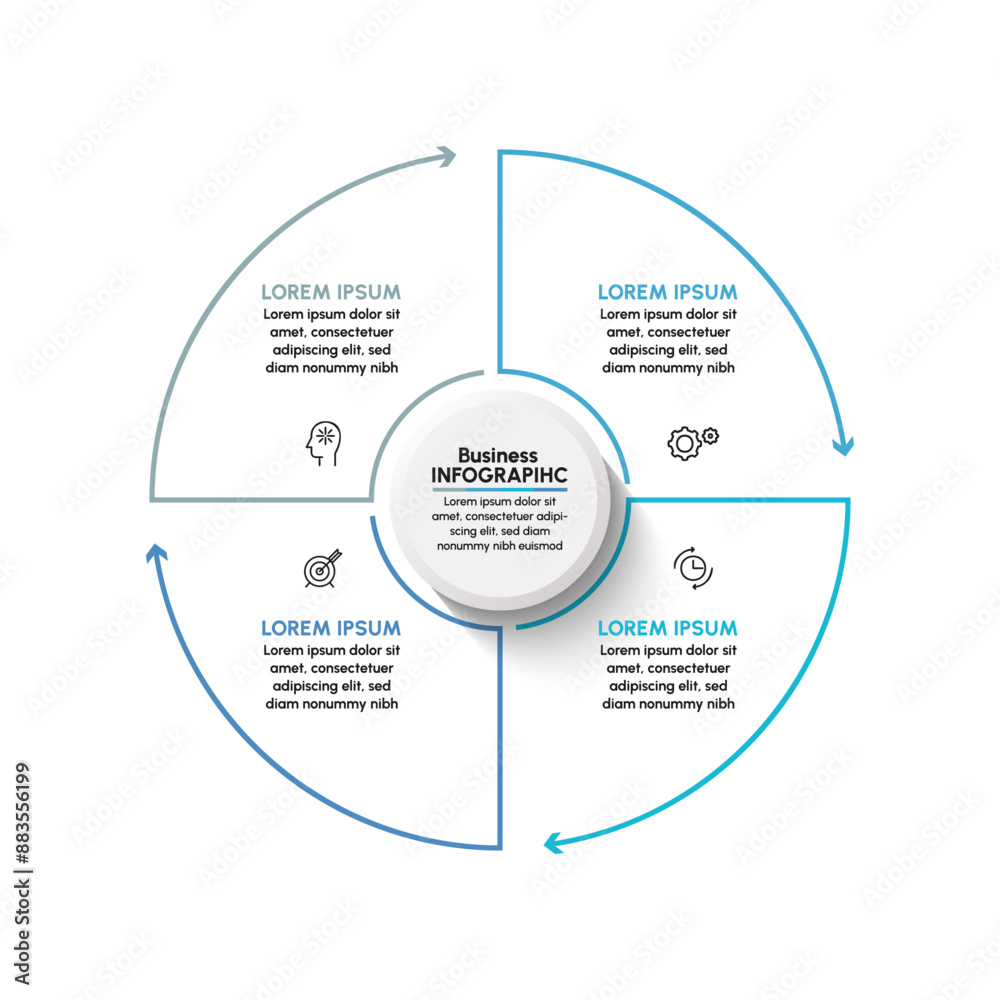 Business cycle. timeline infographic icons designed for abstract ...