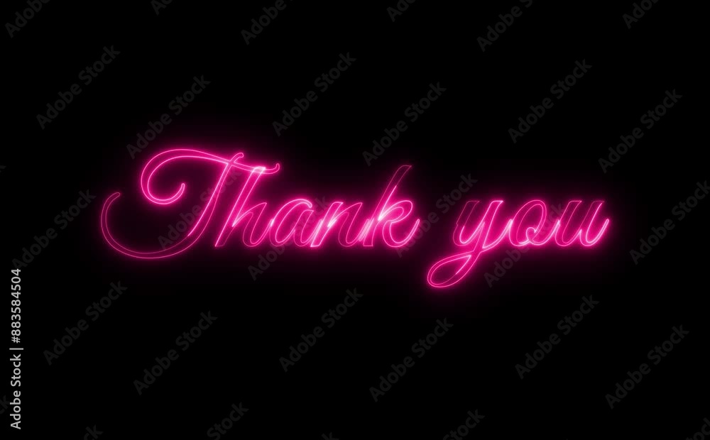 Thank You Neon Title 4k Resolution, Thank You text font with neon light ...