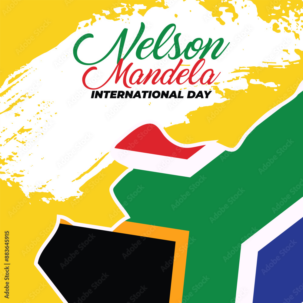 Banner Celebrate International Nelson Mandela Day July 18. Text design ...