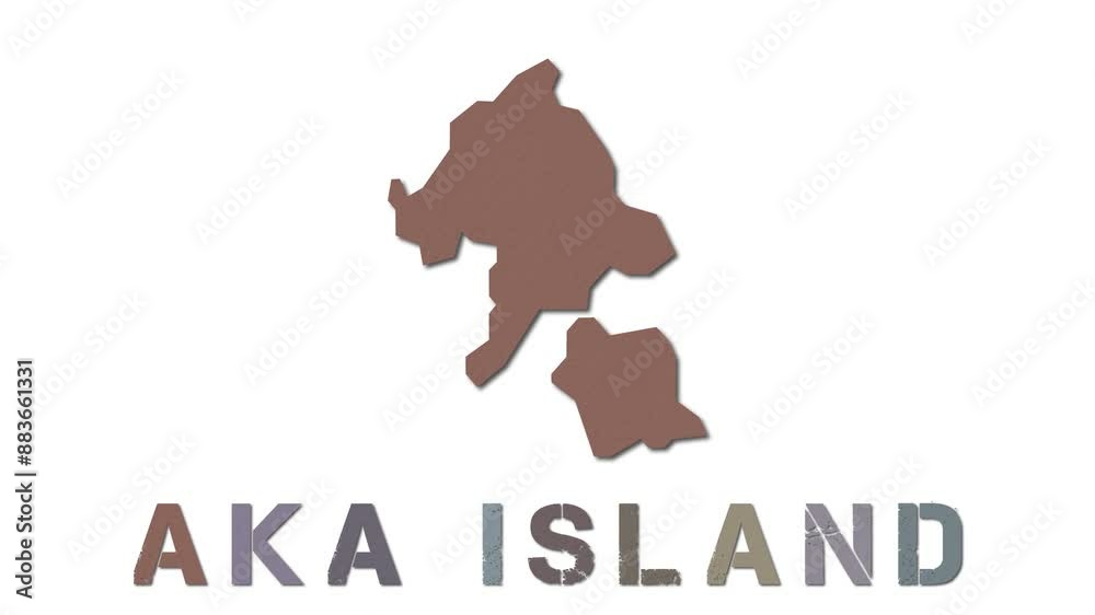 Aka Island map with paper regions. Animated island map growing from ...