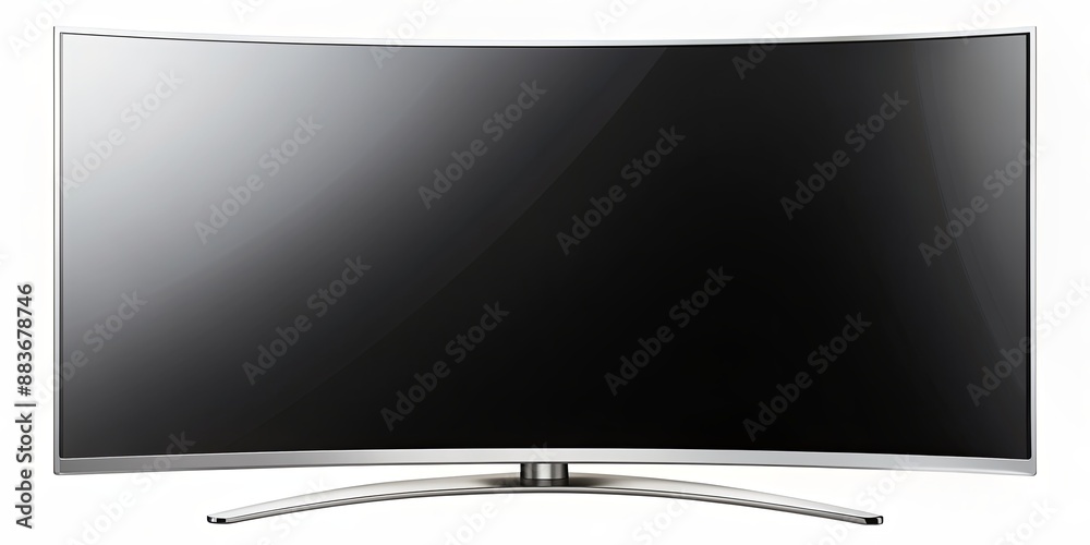Curved Silver TV Screen with Black Display, television , display ...