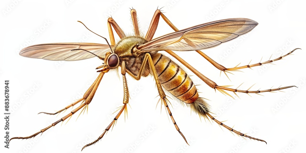Detailed Illustration of a Mosquito, Digital Painting, Close Up, Insect ...