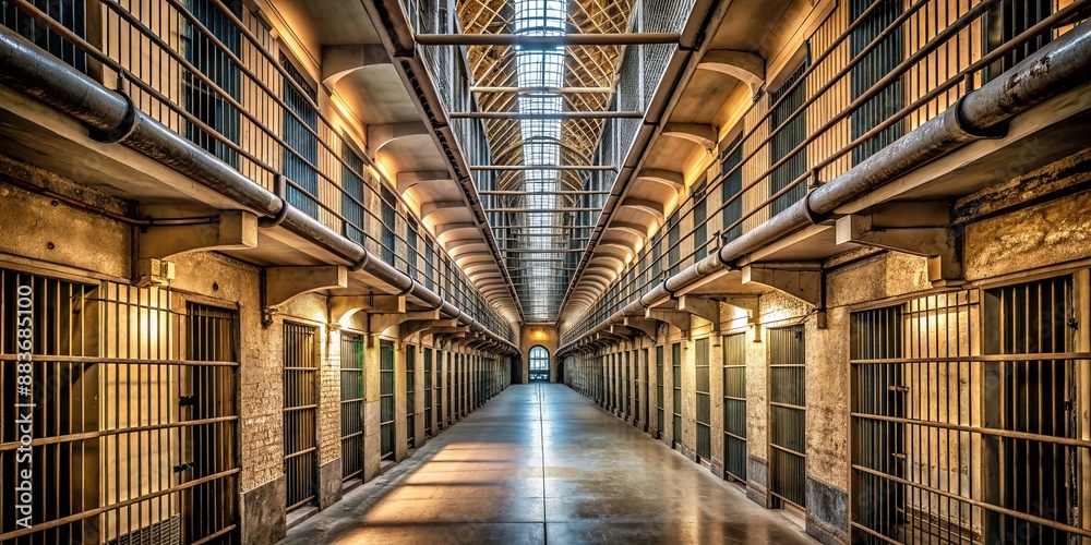 Prison Cell Corridor - Wide Angle Perspective, Long Exposure ...
