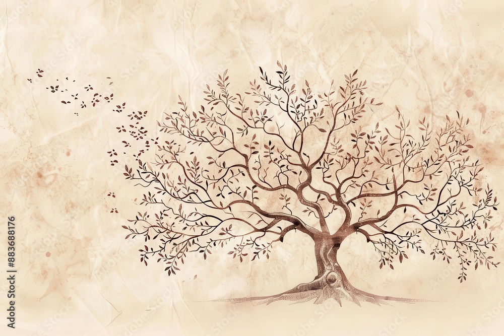 heritage illustration intricate family tree design with ornate branches ...