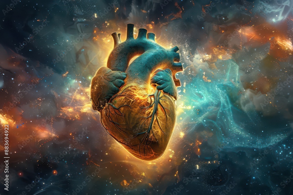 cosmic heartscape surreal portrayal of human heart as celestial ...