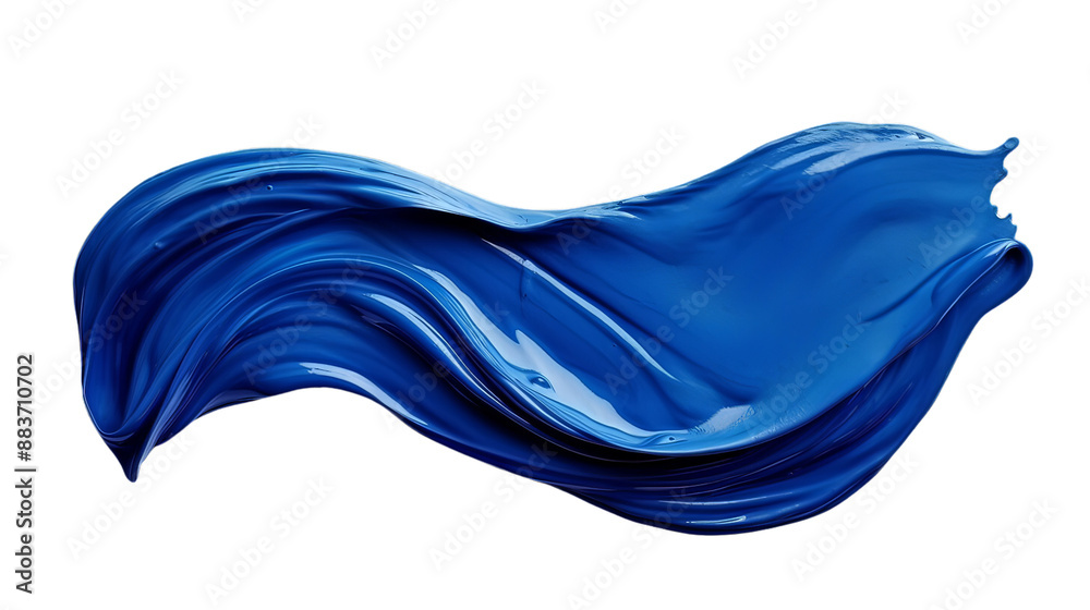 Dynamic blue paint splash isolated on white background, capturing ...