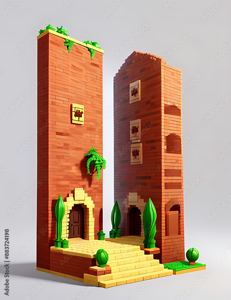 A classic red brick wall texture for a 2D platformer game, with subtle ...