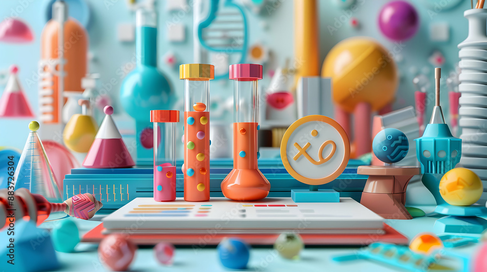 Lab Notebooks with Certificate and ISO Seal 3D Flat Icon Set on ...