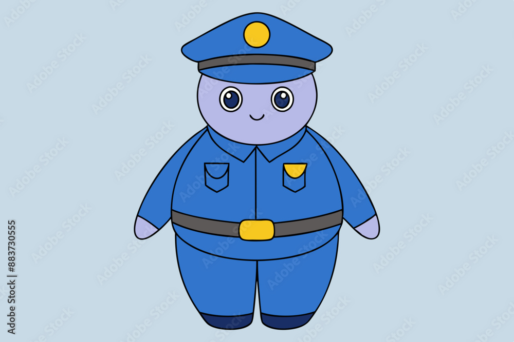 Cartoon Police Officer Full Body Vector Art Illustration Stock Vector ...