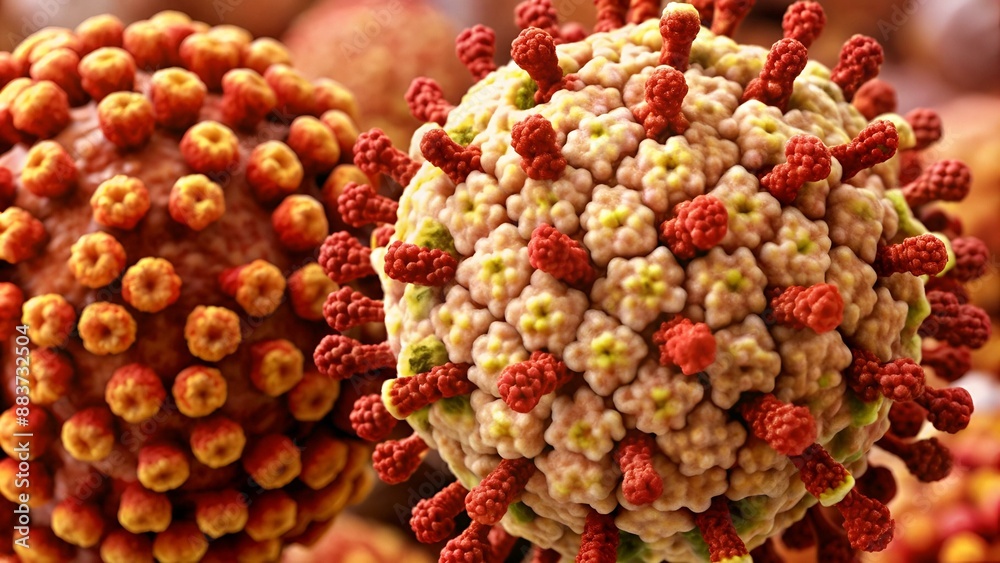 Human Papillomavirus type 16 isolated on white background (HPV) which ...