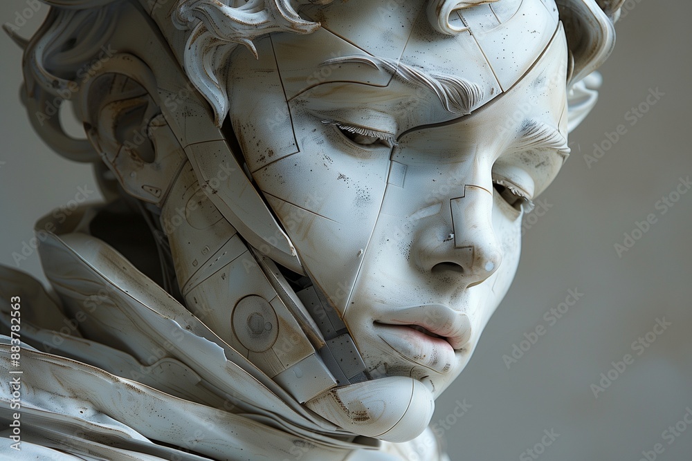 Realistic Greek God Morpheus Majestic Robotic Statue, Modern Minimalist ...