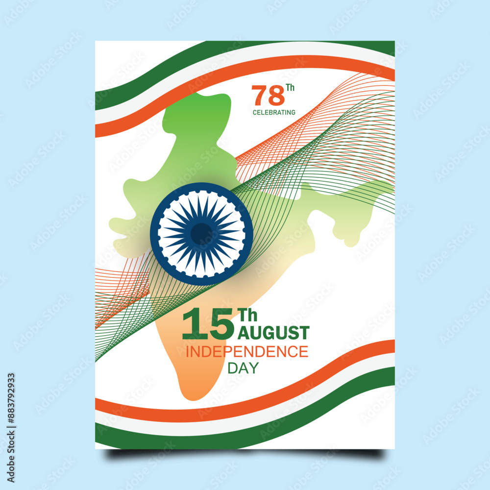 India Independence Day poster vector design. Indian flag flat design ...