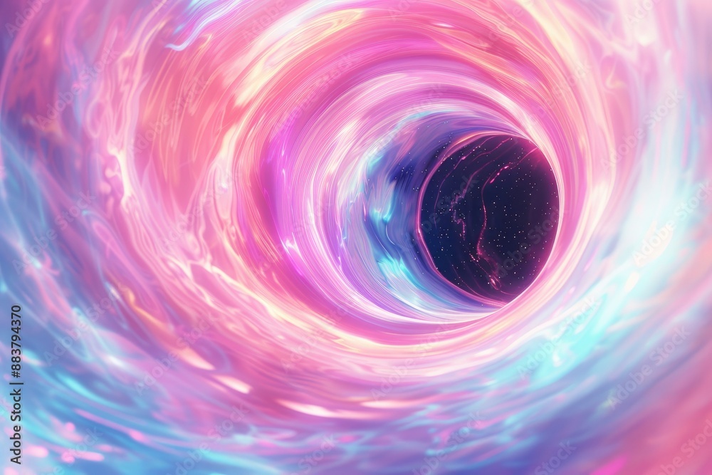 Neon Wormhole Portal A swirling portal formed by a black hole ...