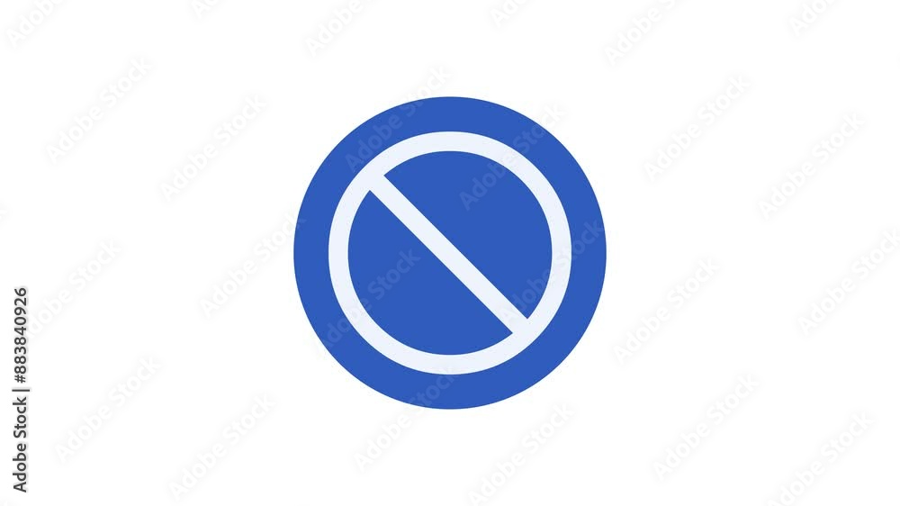 Backslash icon blue color simple shape circle animation white ...