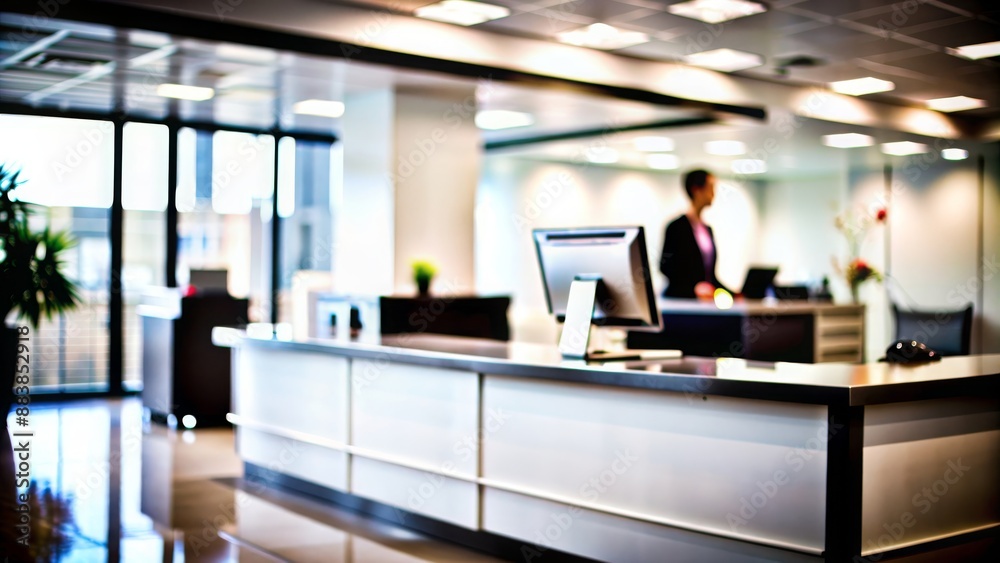 Office Reception Desk Blur - A blurred background of a reception desk ...