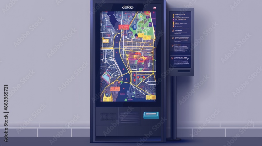 A smart city kiosk with interactive maps and local information Stock ...