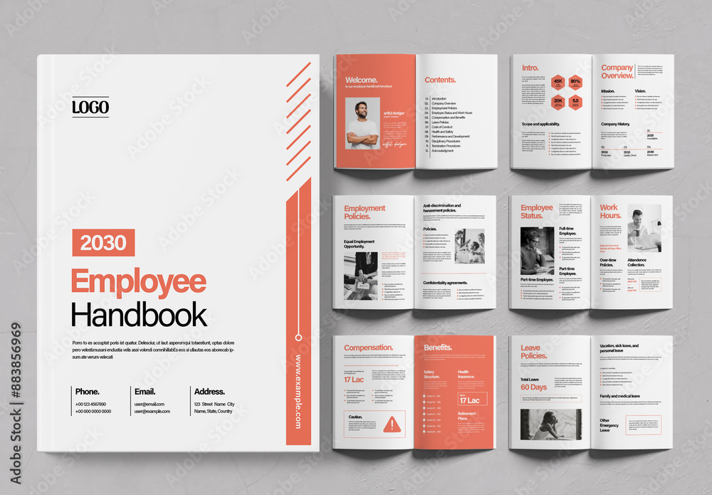 Creative Employee Handbook Stock Template | Adobe Stock