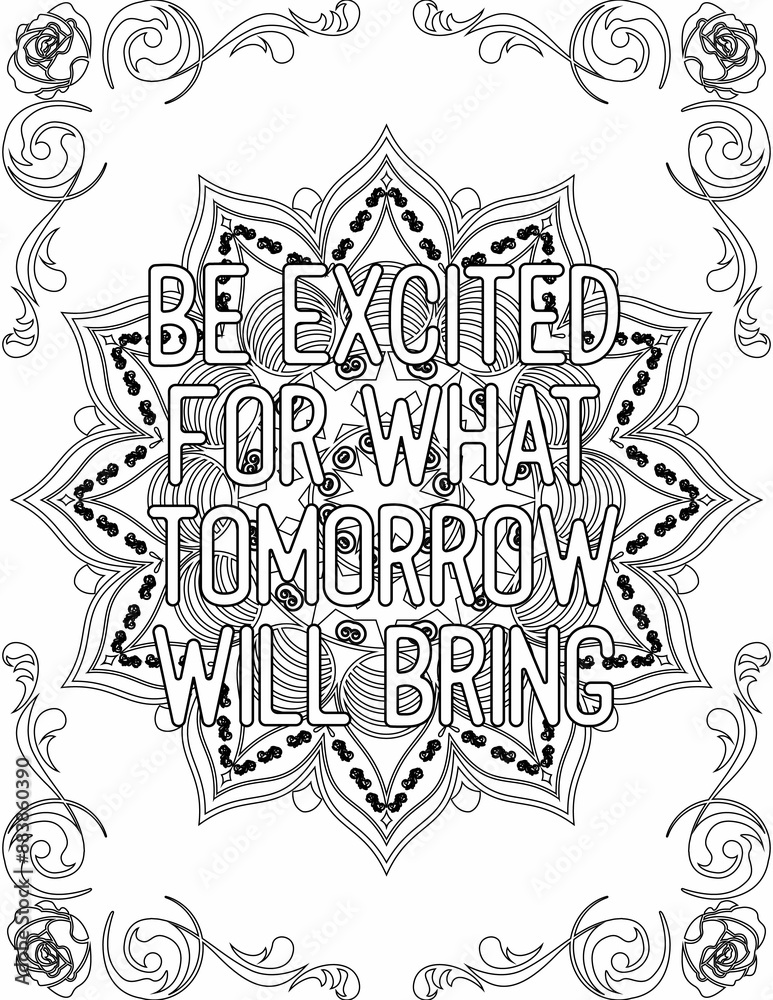 Printable mandala coloring page for kids and adults with affirmation ...