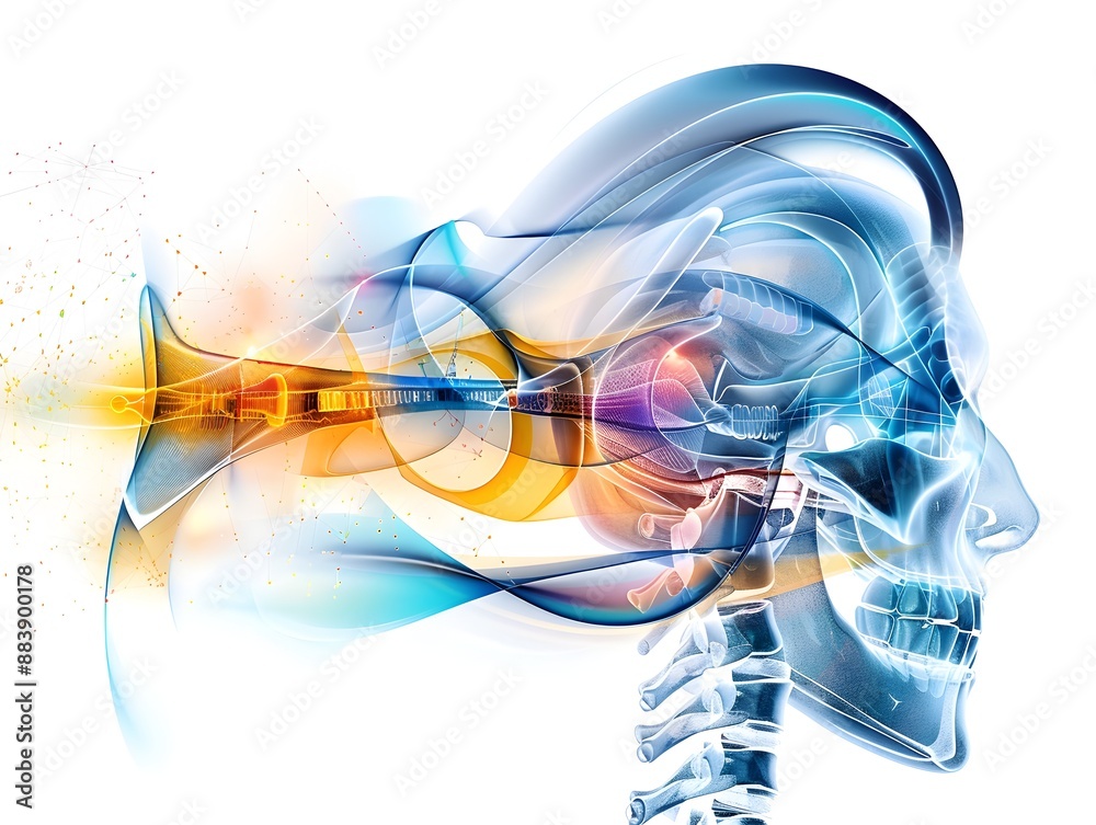 Diagrammatic Representation of Ossicular Transmission of Sound Waves ...