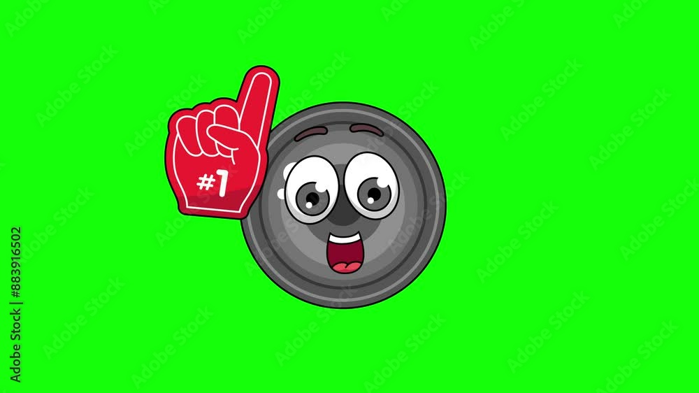 number 1 fan camera lens cartoon emoticon, looping animation Stock ...