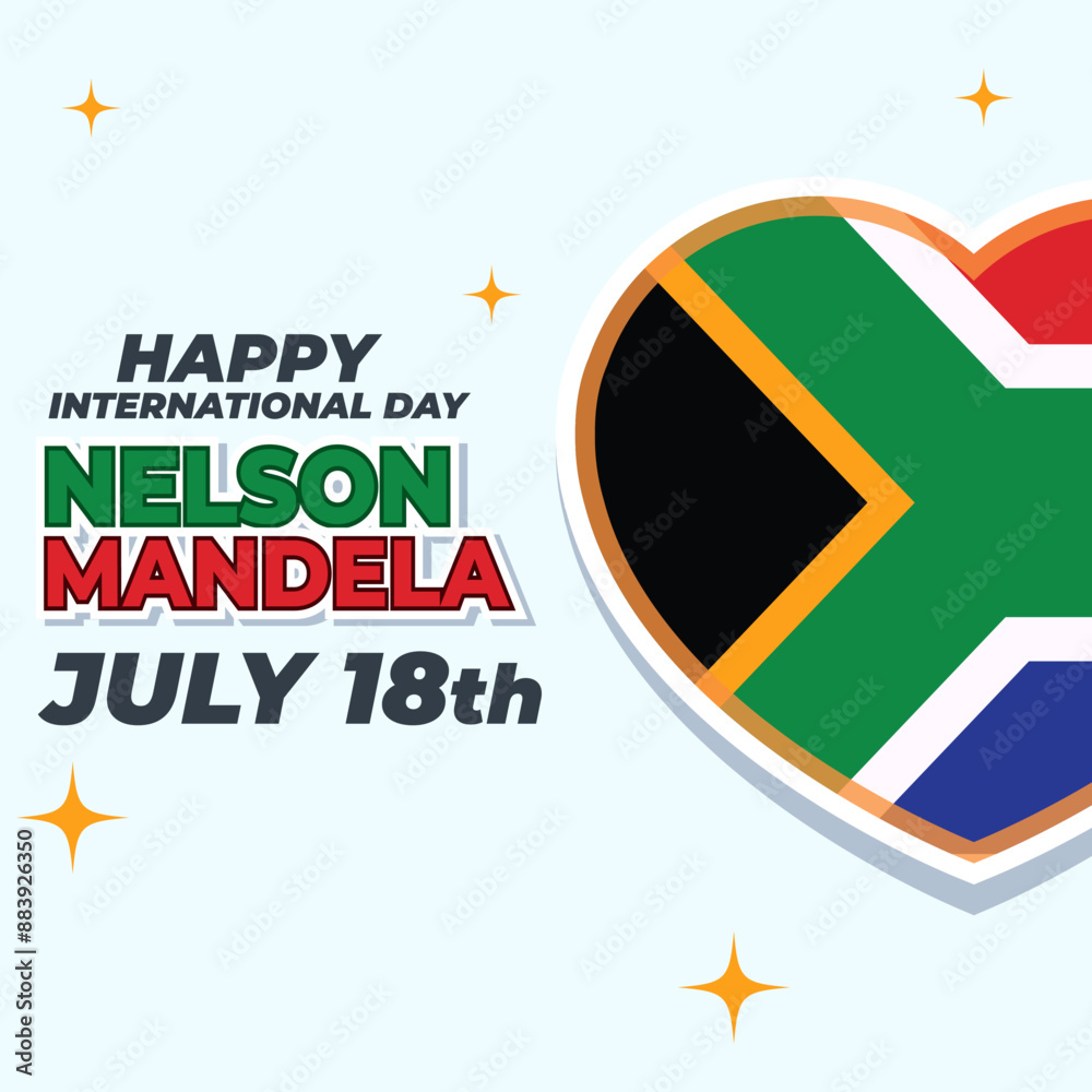 Banner Celebrate International Nelson Mandela Day July 18. Text design ...
