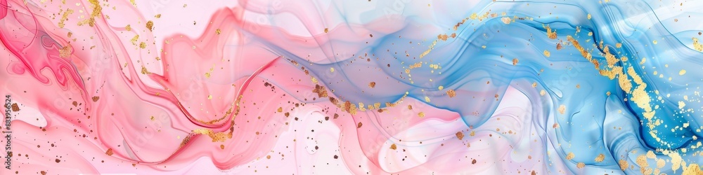 Abstract Computer Wallpaper Featuring Pink and Blue Marble Liquid ...