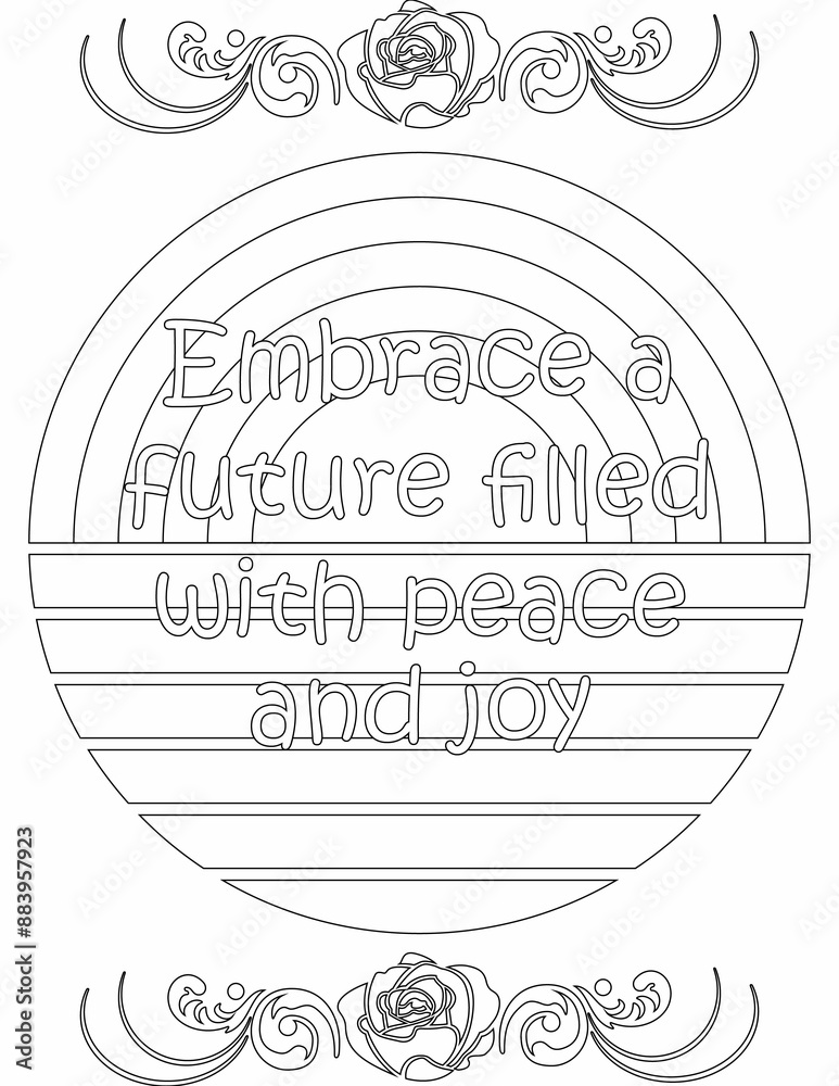 Printable inspirational coloring page for kids and adults with ...