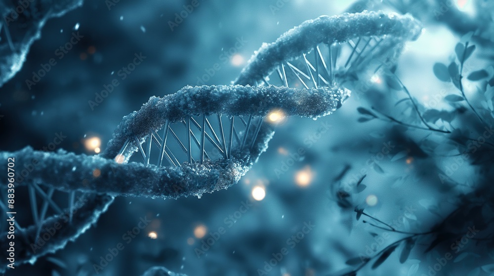 Spiral structure of human DNA, biochemistry concept with DNA molecule ...