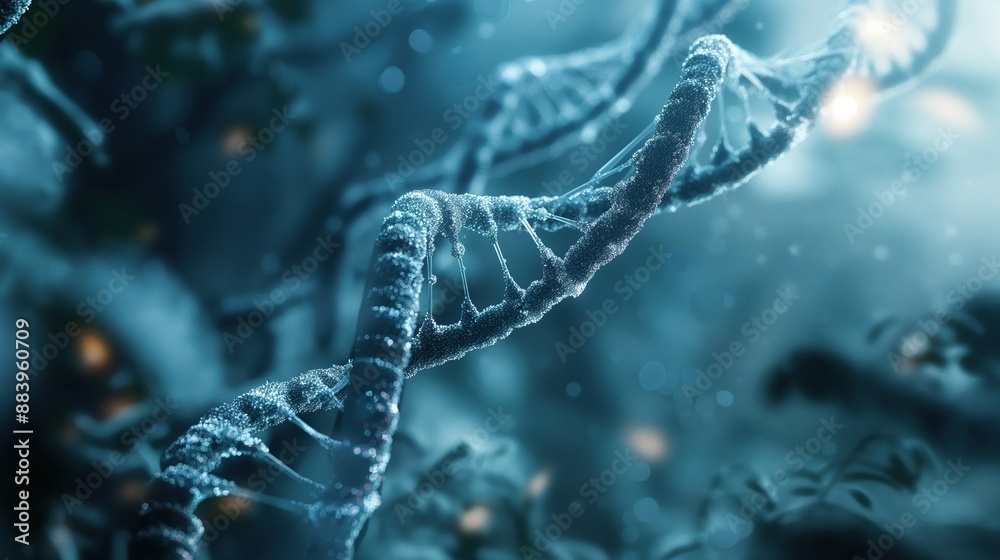 Spiral structure of human DNA, biochemistry concept with DNA molecule ...